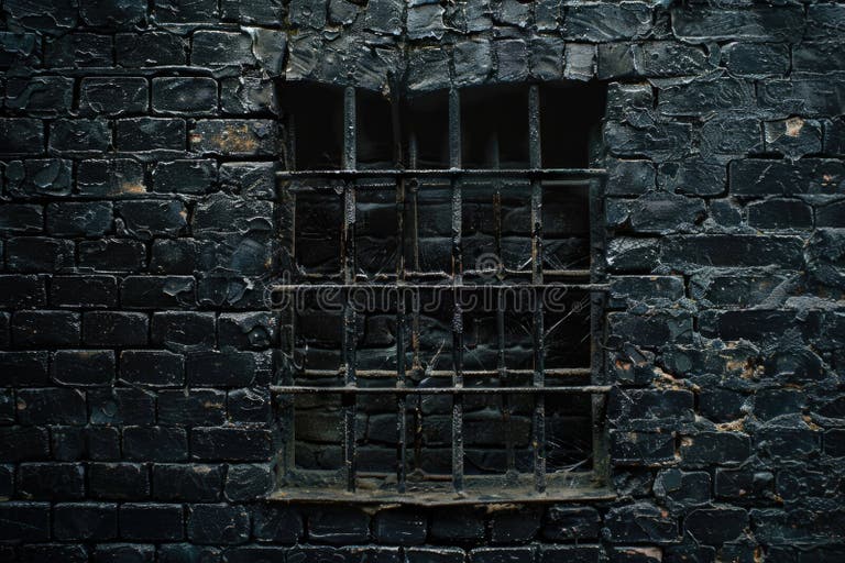 Image of a Brick Wall with a Barred Window. Suitable for Architectural ...