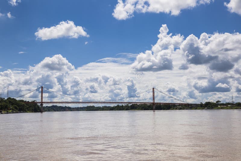 Image of a Bridge in Peruvian Jungle. Bridge Crossing River in Amazon ...