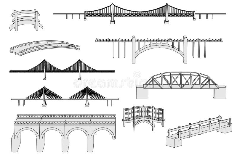Image of bridges set stock illustration. Illustration of transport ...