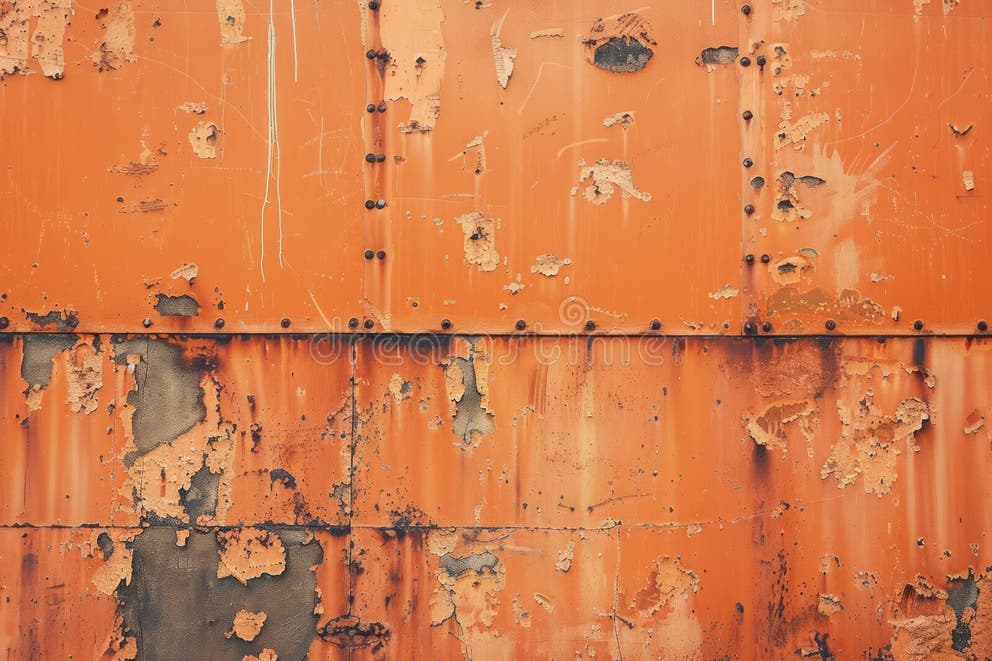 Image of Bright Orange Metal Wall. Texture for Background Usage Stock ...