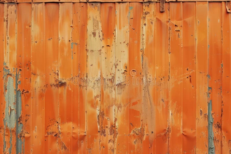 Image of Bright Orange Metal Wall. Texture for Background Usage Stock ...