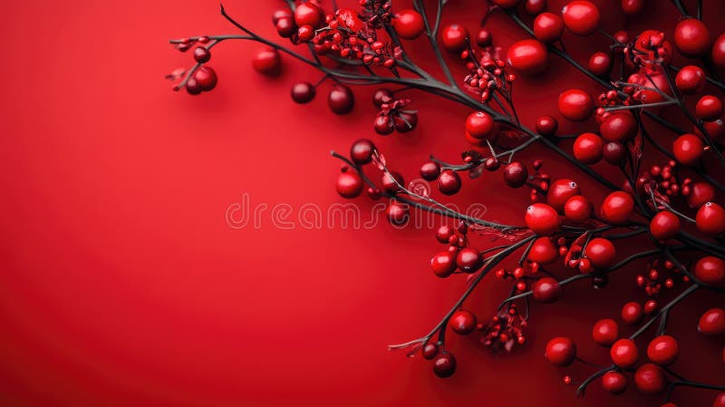 Image of Bright Red Cranberries Set Against a Bold Backdrop Stock ...