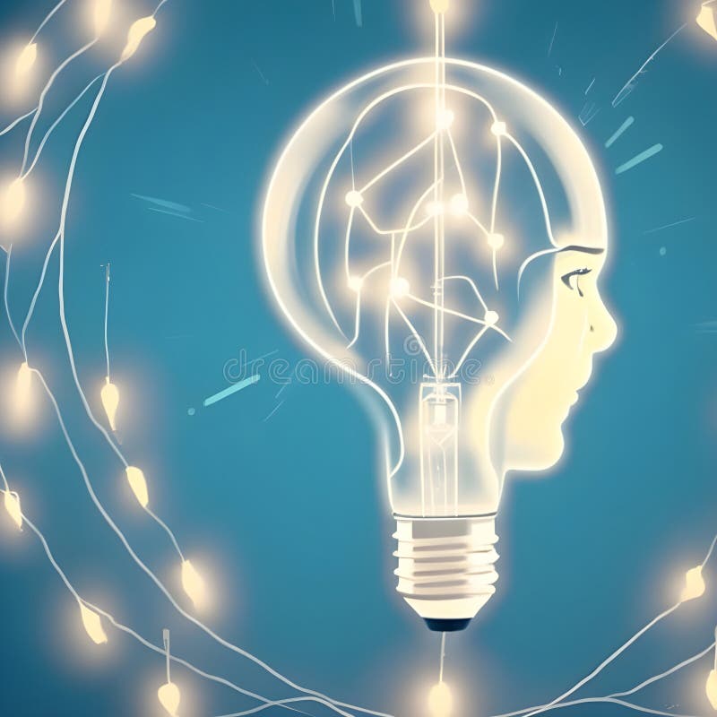 Image of the Brilliant Light Bulb Radiates Symbolized the Human Ideas ...