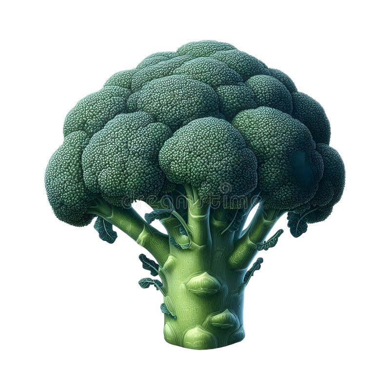 An Image of a Broccoli Crown Against a Plain White Backdrop. Stock ...