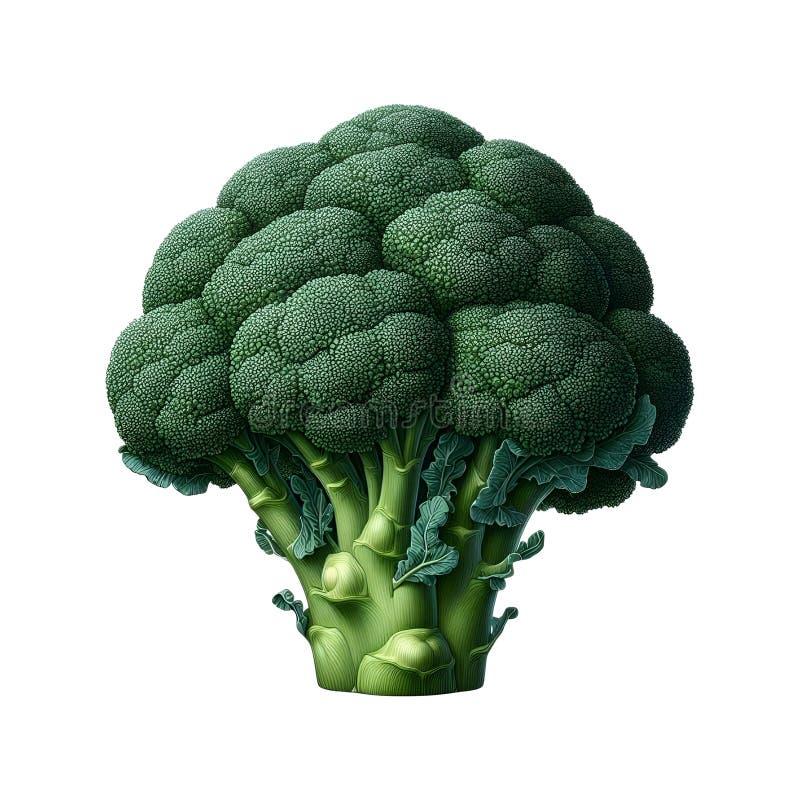 An Image of a Broccoli Crown Set Against a Blank White Backdrop. Stock ...