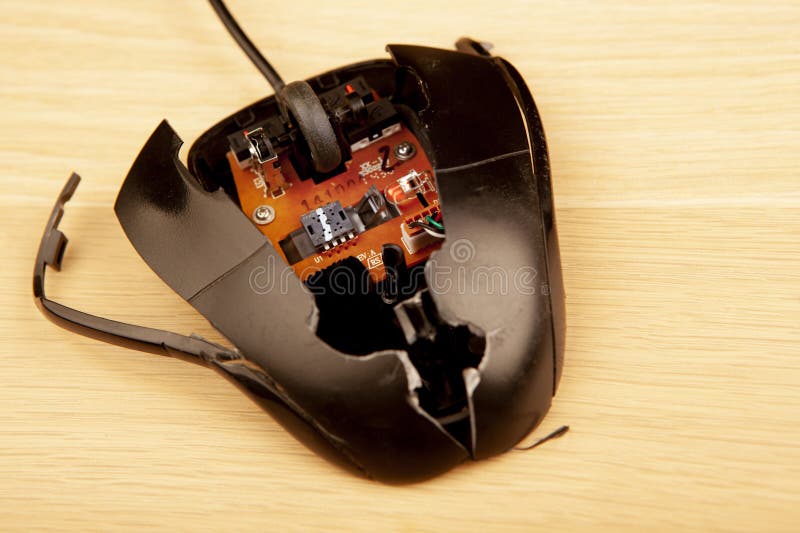 Image of Broken Computer Mouse Table Background Stock Photo - Image of ...