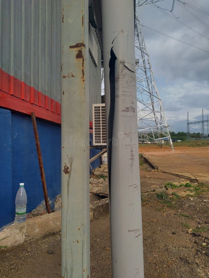 Image broken pipes stock image. Image of blue, industry - 271001349