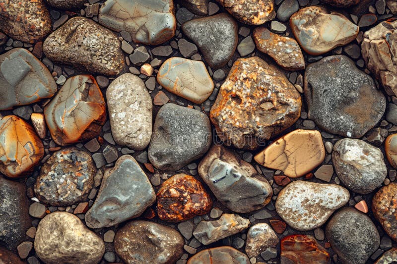 Image of Brown Pebble Stone Paving Surface. Texture for Background ...