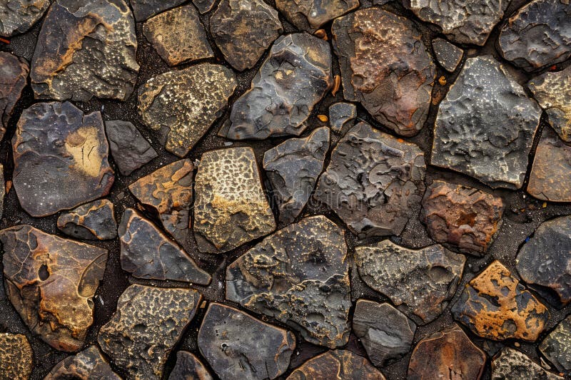 Image of Brown Pebble Stone Paving Surface. Texture for Background ...
