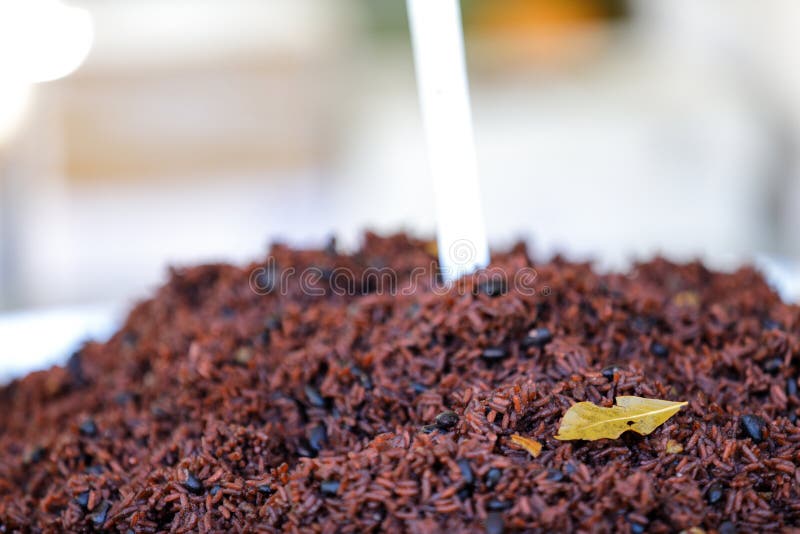 Image of Brown Rice with a Bay Leaf Stock Image - Image of rice ...