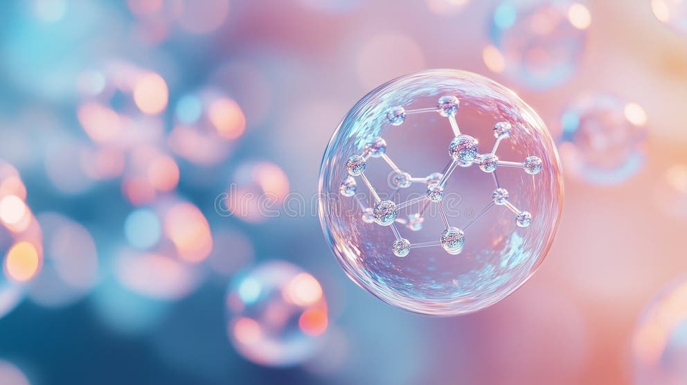 An Image Bubble with Molecule. Molecule of Cosmetics is Molecule of ...