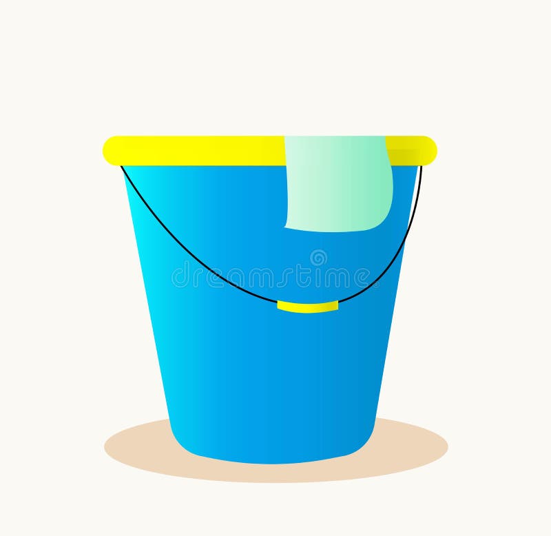 Bucket rag cleaning vector stock vector. Illustration of home - 233813520