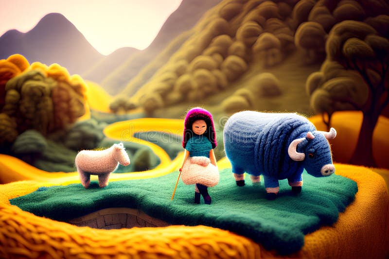 Image of the Buffalo Riding in the Agriculture Countryside As the Means ...