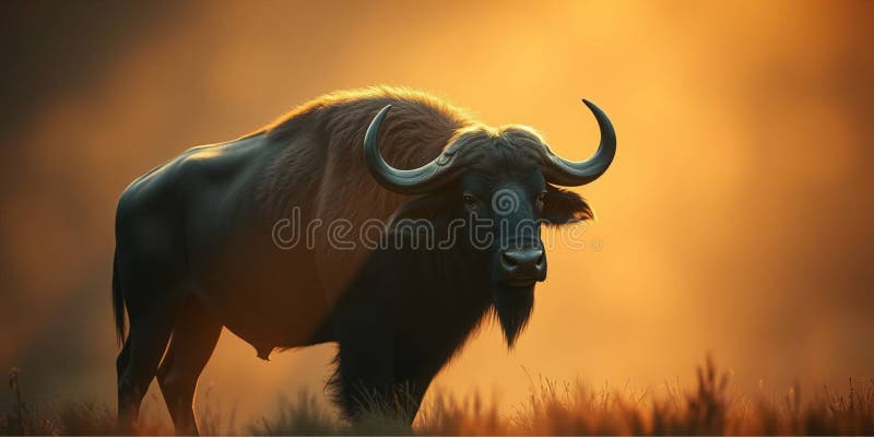 An Image of a Buffalo Standing in a Field Generated Stock Illustration ...