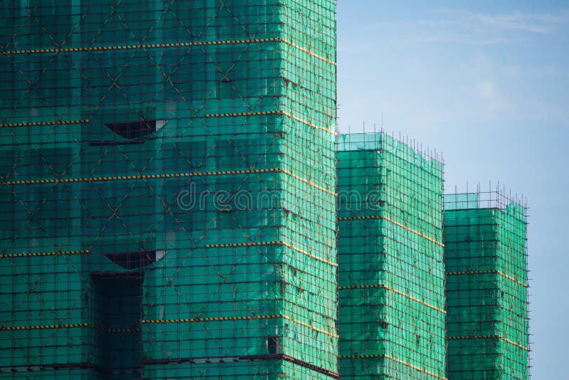 Image of a Building in Progress with Security Net Around it. High ...