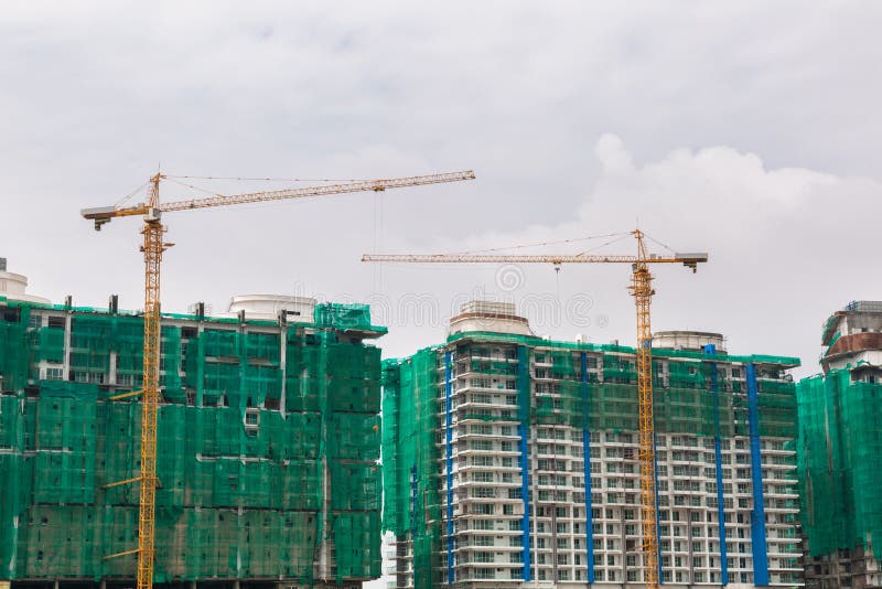 Image of a Building in Progress with Security Net Around it. High ...