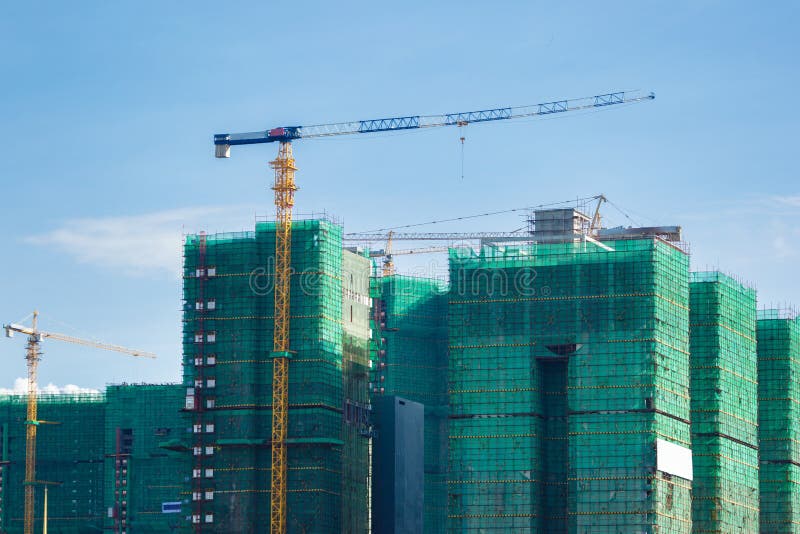 Image of a Building in Progress with Security Net Around it. High ...