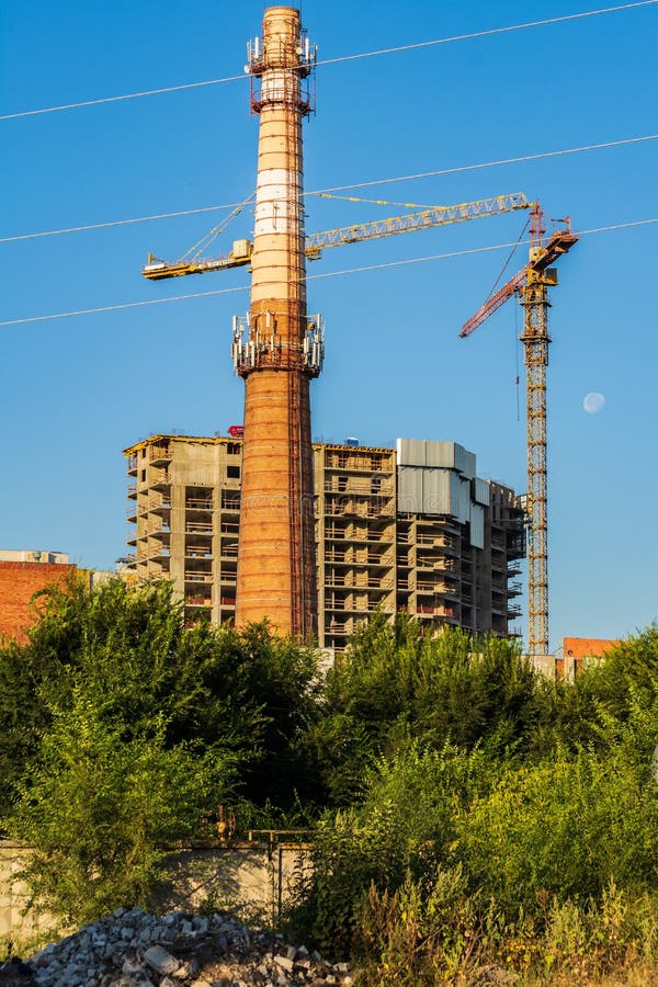 Image of the Building Under Construction and the Environment Stock ...