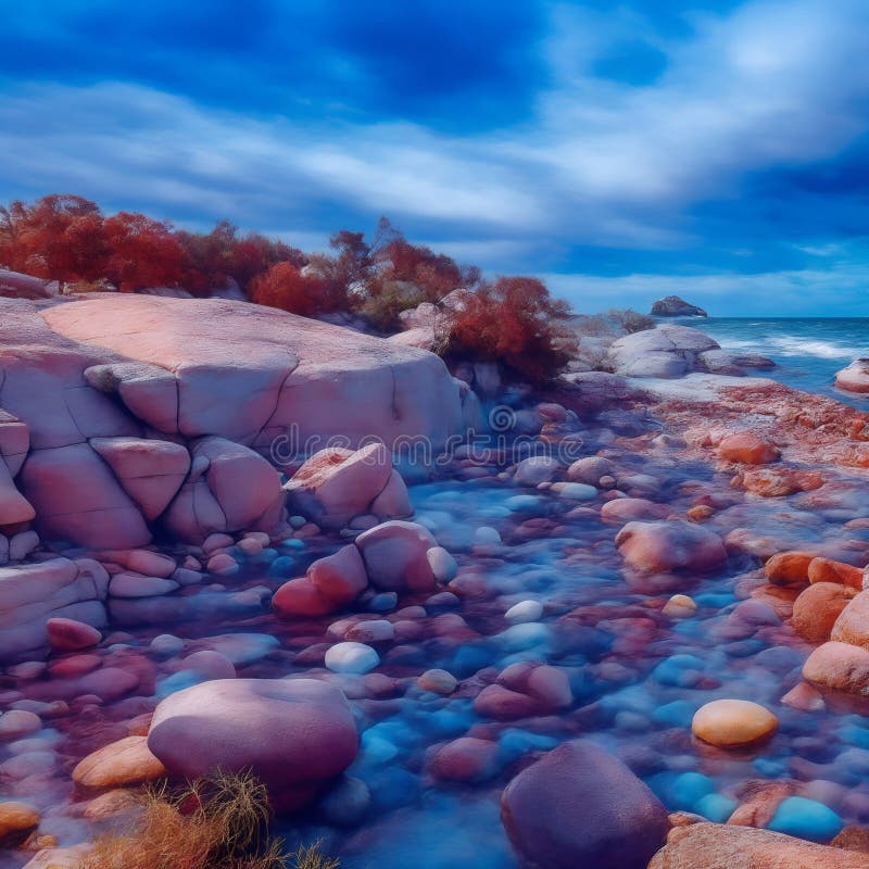 Image of Bunch of Colorful Pebbles and Stones on the Beach at Golden ...