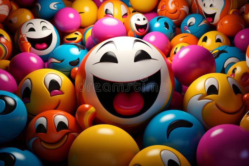 An Image of a Bunch of Colorful Smiley Faces Stock Illustration ...