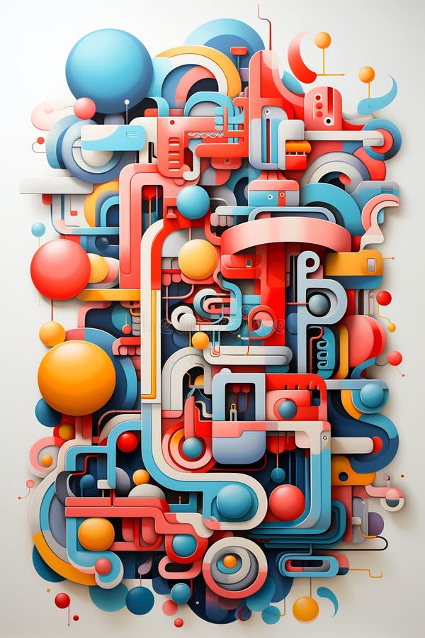 Image of Bunch of Different Colored Objects on White Surface ...