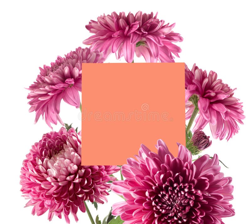 Image of a Bunch of Flowers and Blank for Note Paper Stock Image ...