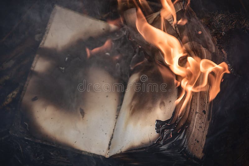 Image of Burning Book in Darkness Stock Photo - Image of vintage ...