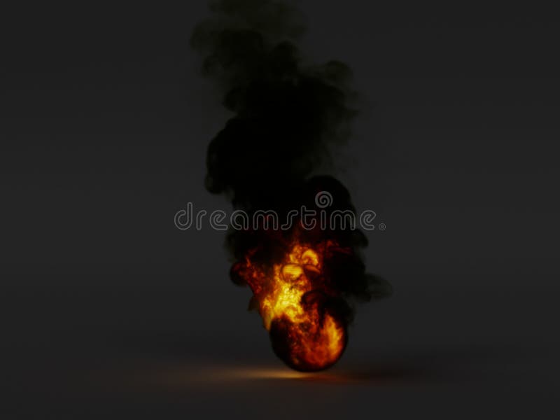 Image of a Burning Object on a Blank Background, 3D Rendering Stock ...