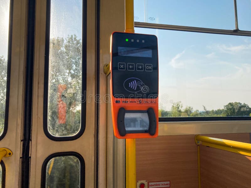 Display with Buttons on the Central Console of the Car Stock Photo ...