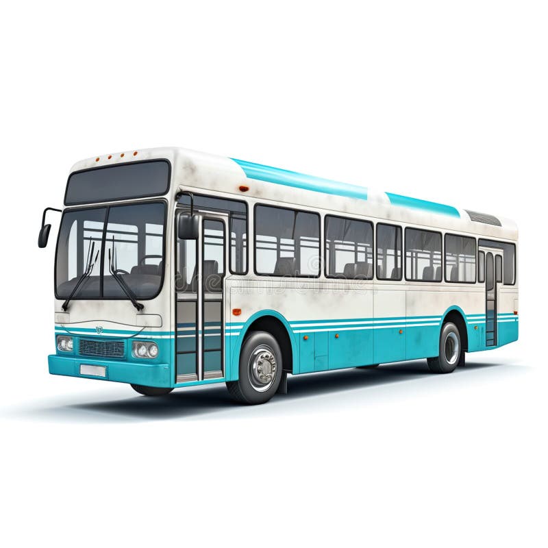 Bus Isolated in White Transparent Background Stock Photo - Image of ...