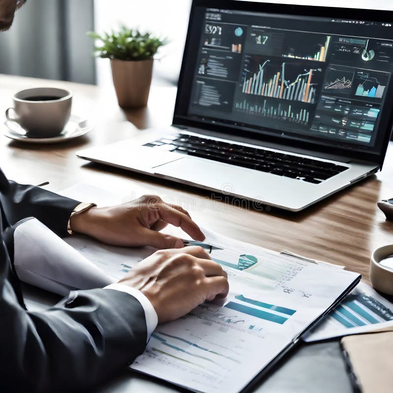 Image of Business Analyzing Statistic with Financial Planning in Office ...