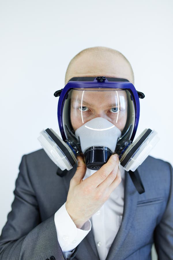 Image of Business Man Wearing Protective Mask Against Virus and ...