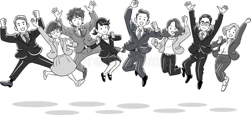 8 business team to jump stock vector. Illustration of guts - 218985453