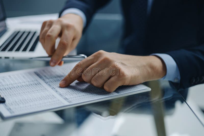 Image of Businessman Hands Taking Business Notes at Office. Stock Image ...