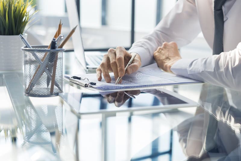 Image of Businessman Hands Taking Business Notes at Office. Stock Image ...