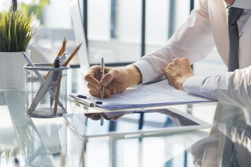 Image of Businessman Hands Taking Business Notes at Office. Stock Image ...