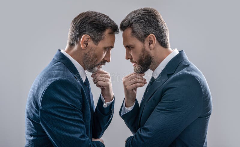 Image of Businessmen Has Confrontation Look at Each Other ...