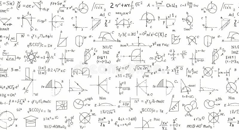 Collage of Hand-Drawn Mathematical Formulas and Diagrams Stock ...
