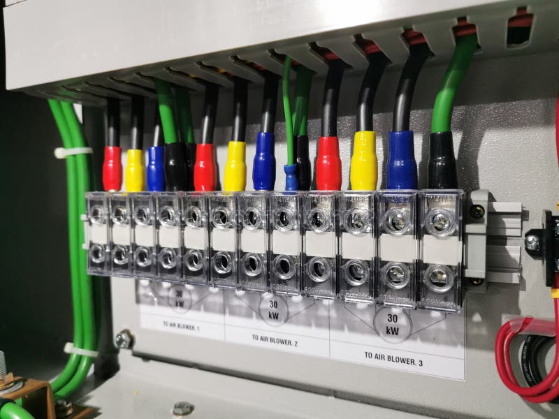 Image of Cables Connection in Electrical Cabinet. Stock Photo - Image ...