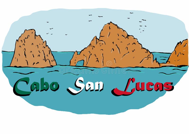 Cabo San Lucas Mexico Beach Sign Wood Vintage Stock Illustration ...