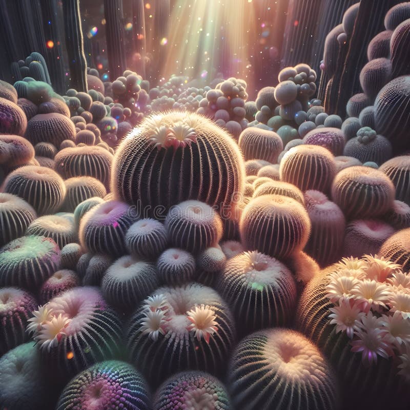 Image of Cactus with Beautiful Spectrum Under the Influence of Zenith ...