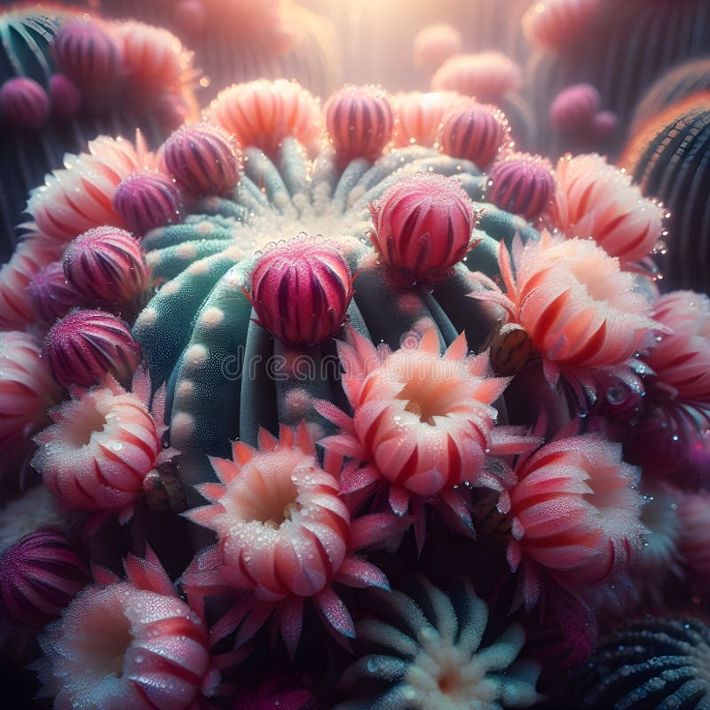 Image of Cactus with Beautiful Spectrum Under the Influence of Zenith ...