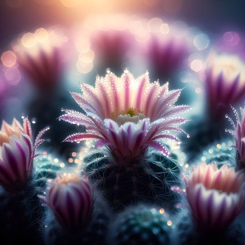 Image of Cactus with Beautiful Spectrum Under the Influence of Zenith ...