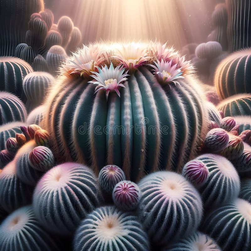 Image of Cactus with Beautiful Spectrum Under the Influence of Zenith ...