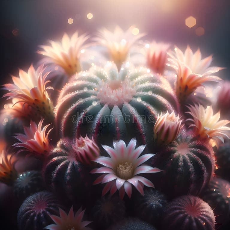 Image of Cactus with Beautiful Spectrum Under the Influence of Zenith ...