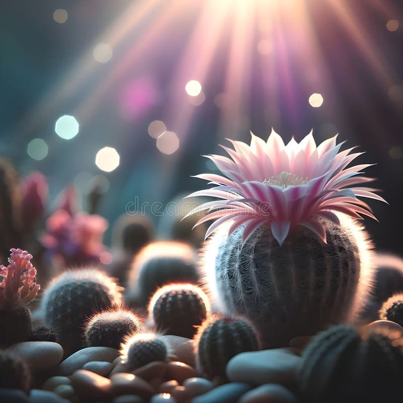 Image of Cactus with Beautiful Spectrum Under the Influence of Zenith ...