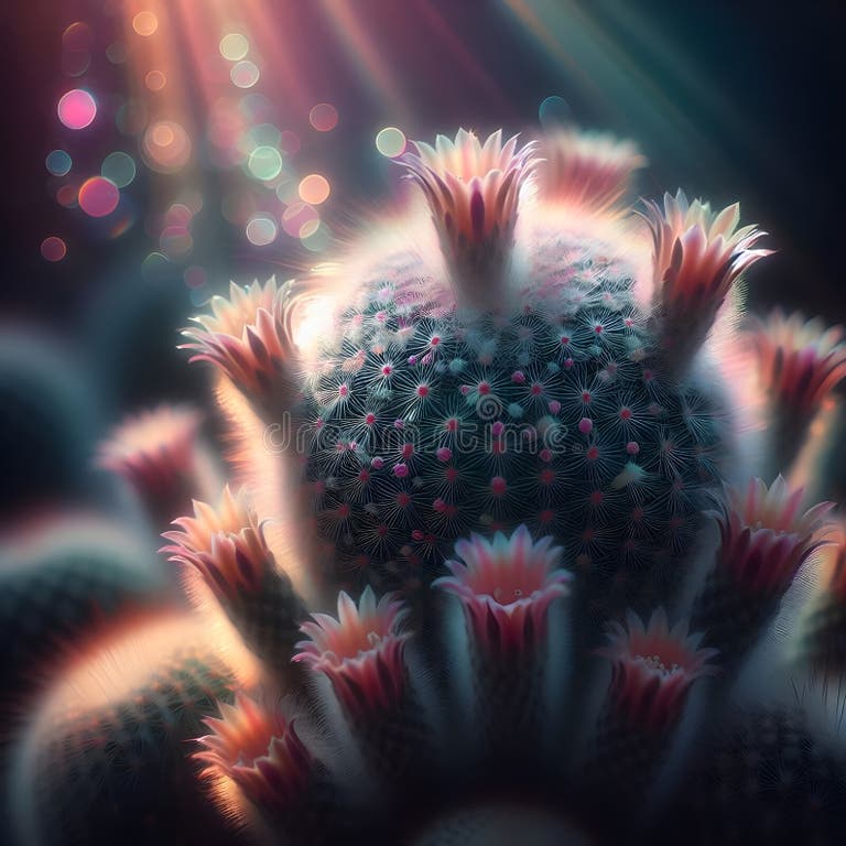 Image of Cactus with Beautiful Spectrum Under the Influence of Zenith ...