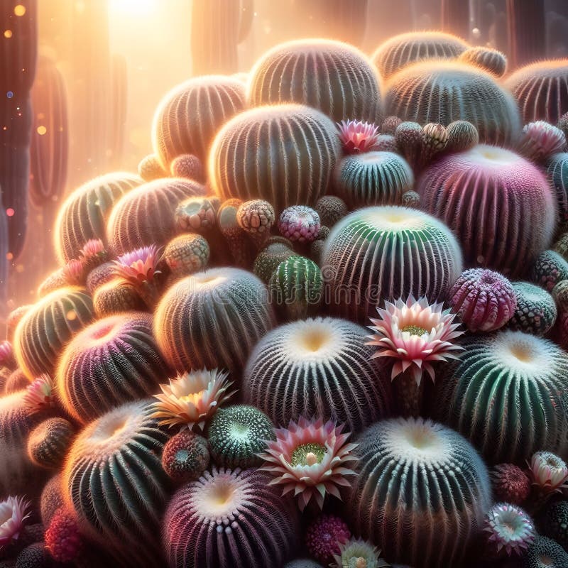 Image of Cactus with Beautiful Spectrum Under the Influence of Zenith ...