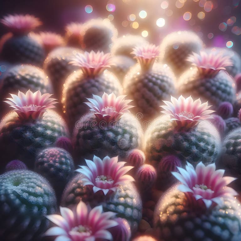 Image of Cactus with Beautiful Spectrum Under the Influence of Zenith ...