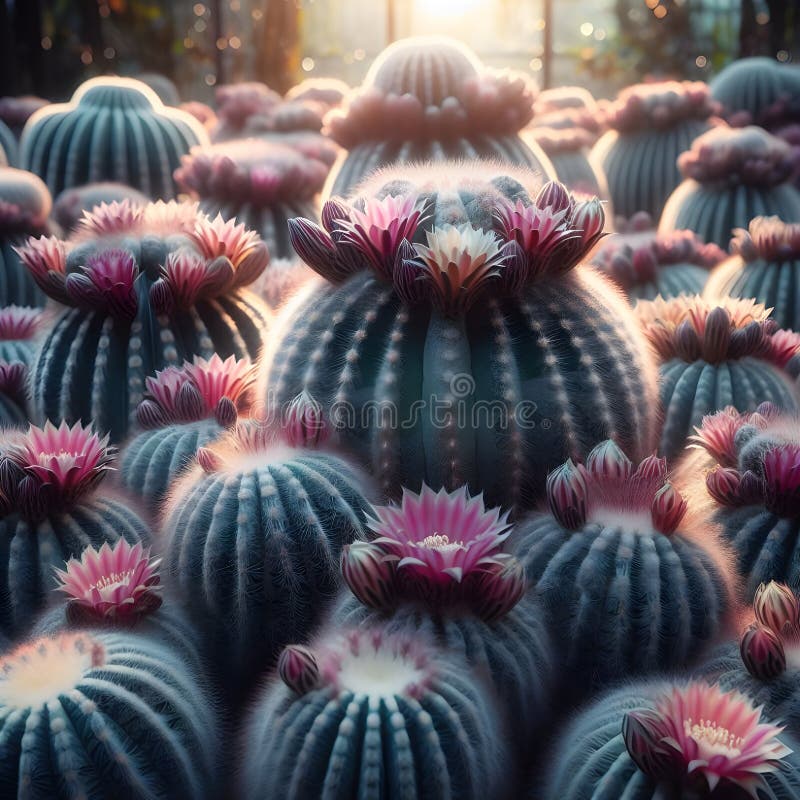 Image of Cactus with Beautiful Spectrum Under the Influence of Zenith ...